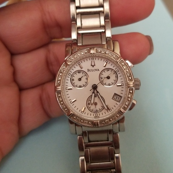 Bulova | Jewelry | Bulova Chronometer Silver Diamond Watch | Poshmark